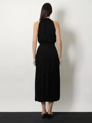 TOTEME Soft Gathered Viscose Dress - Black