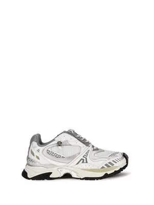 Versace Icaro Sneakers In Fabric, Mesh, And Leather - White