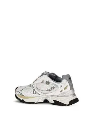 Versace Icaro Sneakers In Fabric, Mesh, And Leather - White