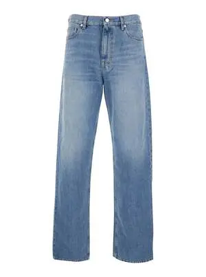Gucci Light Blue Jeans With Bleach Effect In Denim For - Multicolor