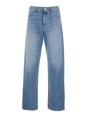 Gucci Light Blue Jeans With Bleach Effect In Denim For - Multicolor
