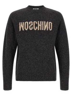 Moschino Mirrored Logo Sweater - Gray
