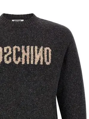 Moschino Mirrored Logo Sweater - Gray