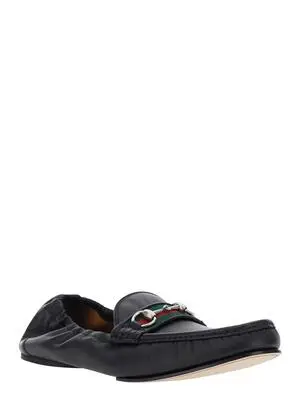 Gucci Leather Horsebit Loafers - Black
