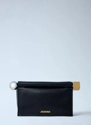 Jacquemus La Pochette Rond Carré Clutch - Black