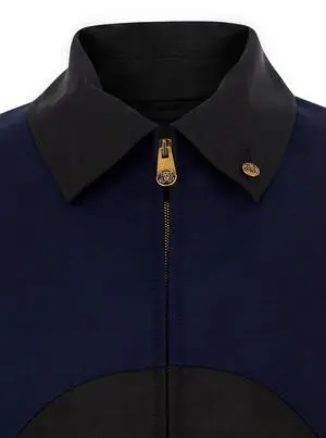 Versace Brown Jacket With Classic Collar And Zip Closure On The Front In Leather For