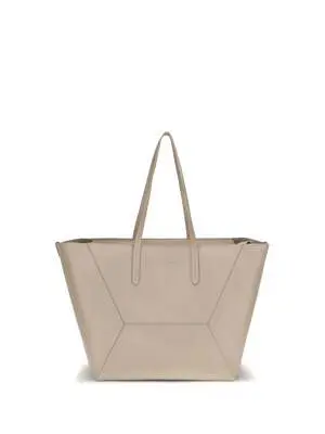 Brunello Cucinelli Leather Tote Bag - Cream