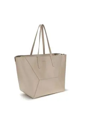 Brunello Cucinelli Leather Tote Bag - Cream