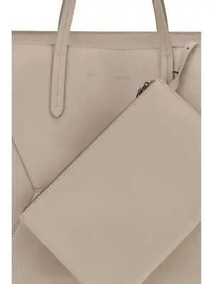 Brunello Cucinelli Leather Tote Bag - Cream
