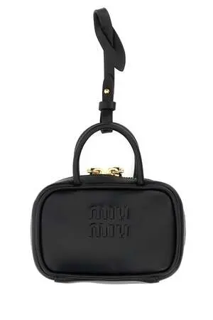 Miu Miu Leather Beau Keyring Necessaire - Black