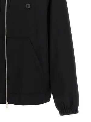 Givenchy Virgin Wool Zip-up Hoodie - Black