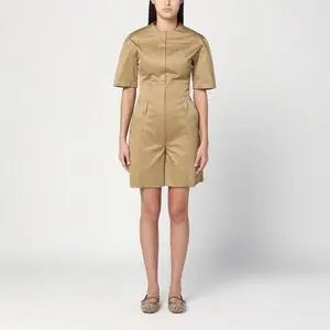 THELATEST Short Jumpsuit In Cotton - Brown
