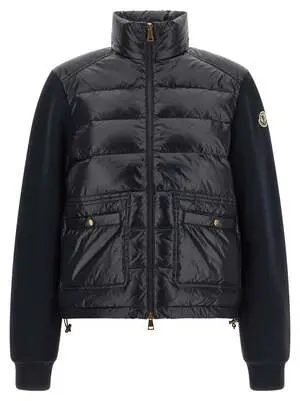 Moncler Two-material Padded Cardigan - Blue