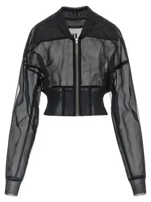 Rick Owens Dracucollar Cropped Bomber Jacket - Black