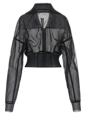 Rick Owens Dracucollar Cropped Bomber Jacket - Black