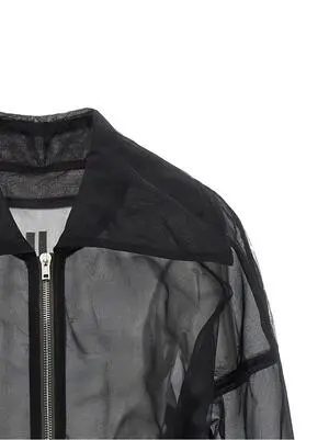 Rick Owens Dracucollar Cropped Bomber Jacket - Black