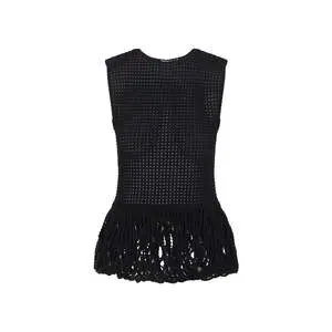 Alaïa Peplum Tank Top - Black