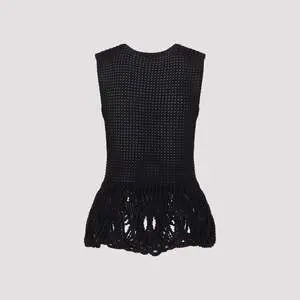 Alaïa Peplum Tank Top - Black