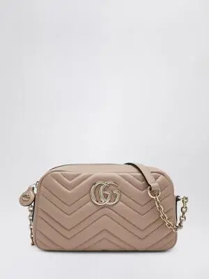 Gucci Gg Marmont Bag In Chevron Nappa Leather - Cream