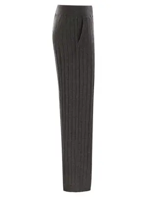 Brunello Cucinelli Cashmere Knit Trousers - Purple