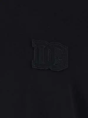 Dolce & Gabbana Crew Neck T-shirt With Logo On The Front In Cotton For
