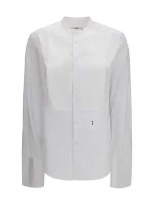Fendi Cotton Poplin Mandarin Collar Shirt