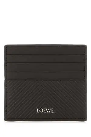 Loewe Graphite Leather Card Holder - Gray