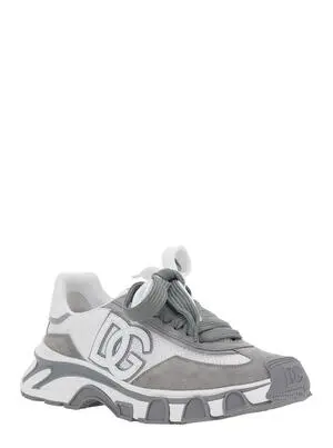 Dolce & Gabbana Leather Low Top Sneakers - Gray