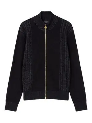Versace Medusa Zip Up Cardigan - Gray