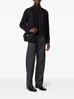 Versace Medusa Zip Up Cardigan - Gray