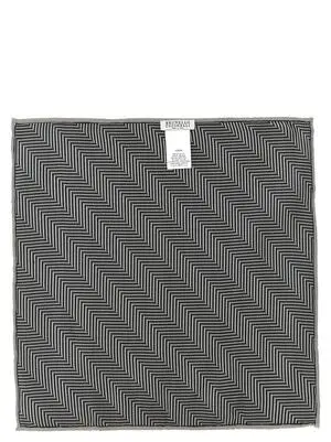 Brunello Cucinelli Chevron Pocket Clutch - Gray