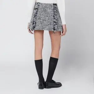 DURAZZI MILANO White Patterned Wool-blend Mini Skirt