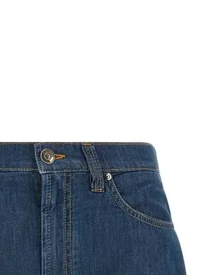 Versace Chambray Denim Shorts - Blue