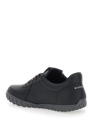 Givenchy Glide' Low Top Sneakers With Logo Lettering On The Tongue And Heel In Leather For - Black