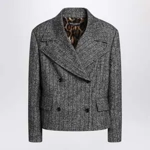 Dolce & Gabbana Striped Short Jacket - Gray