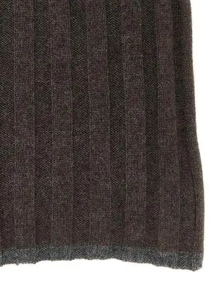 Brunello Cucinelli Ribbed Cashmere Knit Scarf - Brown