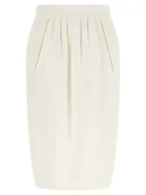 Stella McCartney High Waist Midi Pencil Skirt - White