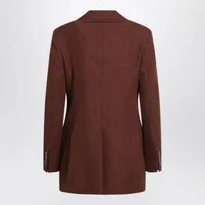 Max Mara Earth-tone Jacket In Wool Grain De Poudre
