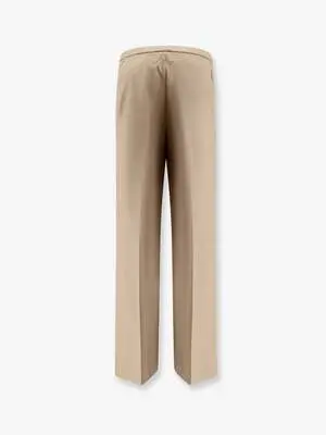 Moncler Cotton Wide-leg Trousers - Cream