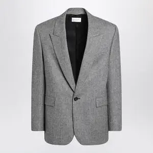 Saint Laurent Prince Of Wales Check Wool Jacket - Black