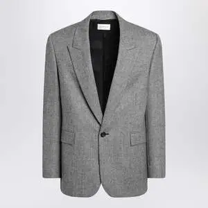 Saint Laurent Prince Of Wales Check Wool Jacket - Black