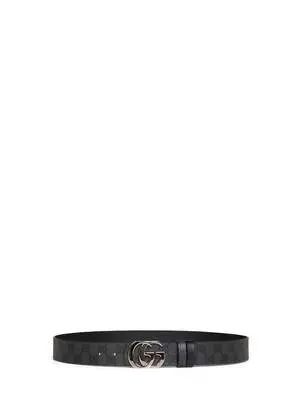 Gucci Black Cut Gg Marmont Reversible Belt - Multicolor