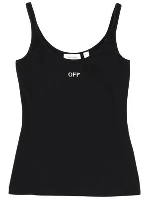 Off-White Tank Top With Logo - Black