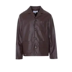 Loewe Leather Workwear Jacket - Brown