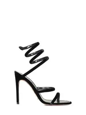 Rene Caovilla RENE CAOVILLA Black Velvet Cleo 105 Sandals Multicolor