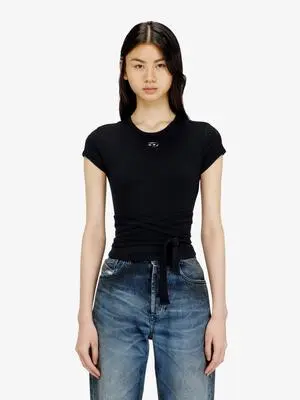 DIESEL® T-bunny-tail-s1 Cotton T-shirt With Tie Bands - Multicolor