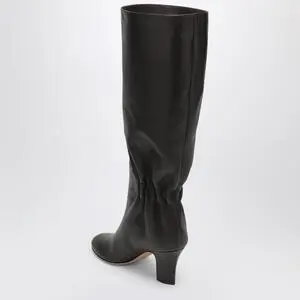 FERRAGAMO Ruched Boots In Dark Leather
