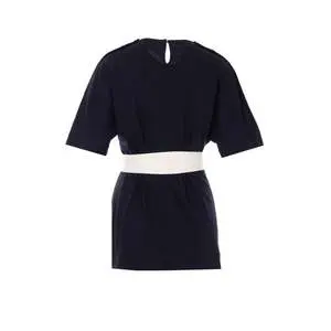 LANVIN Belted Tshirt In Cotton And Silk