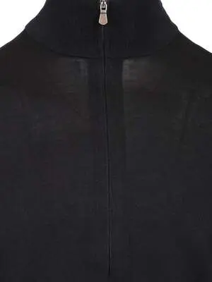 Tagliatore Cotton And Silk High Neck Zip Sweater
