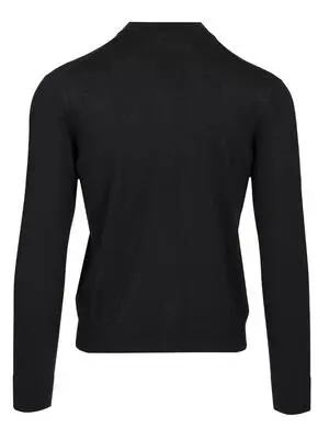 Tagliatore Cotton And Silk High Neck Zip Sweater - Blue